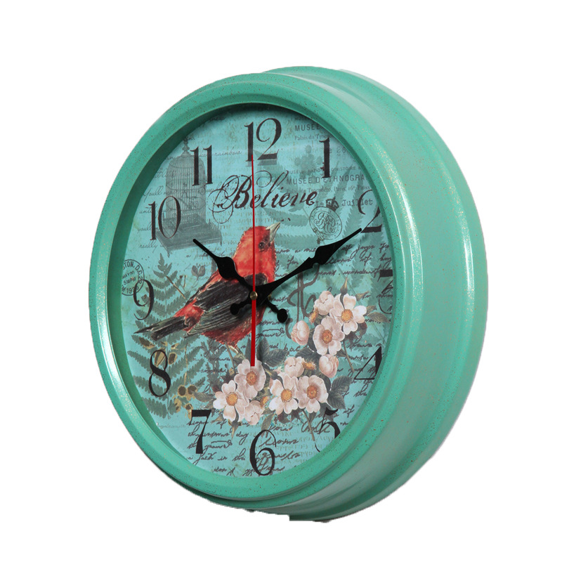 Hot products wrought iron personality retro wall clock rural home ...